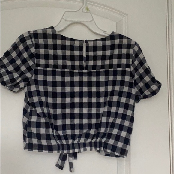 Shirts & Tops | Maddie Blue And White Checkered Crop Top | Poshmark